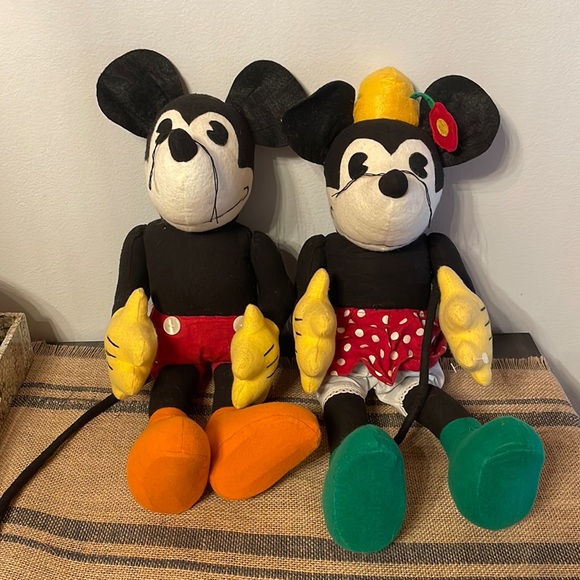 Disney | Toys | Disney Retro Collection Mickey Minnie Mouse Plush Dolls ...